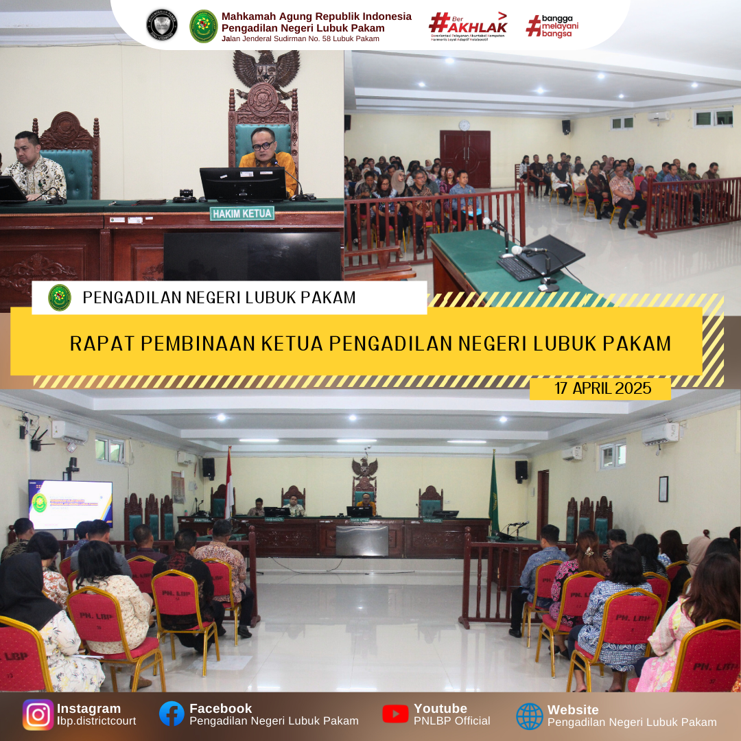 Rapat Pembinaan Ketua Pengadilan Negeri Lubuk Pakam - Pengadilan Negeri ...