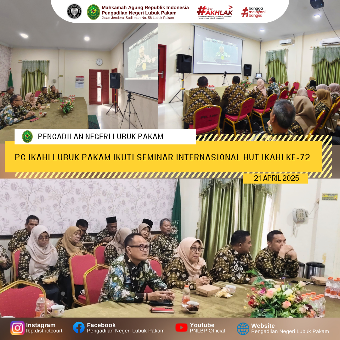 PC IKAHI Lubuk Pakam Ikuti Seminar Internasional HUT IKAHI Ke-72 ...