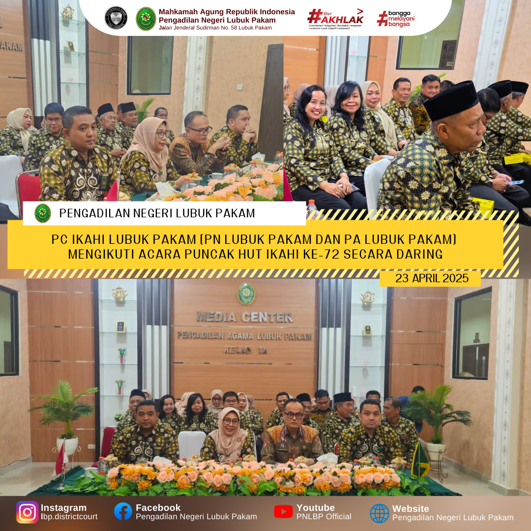 PC IKAHI Lubuk Pakam (PN Lubuk Pakam dan PA Lubuk Pakam) Ikuti Puncak ...