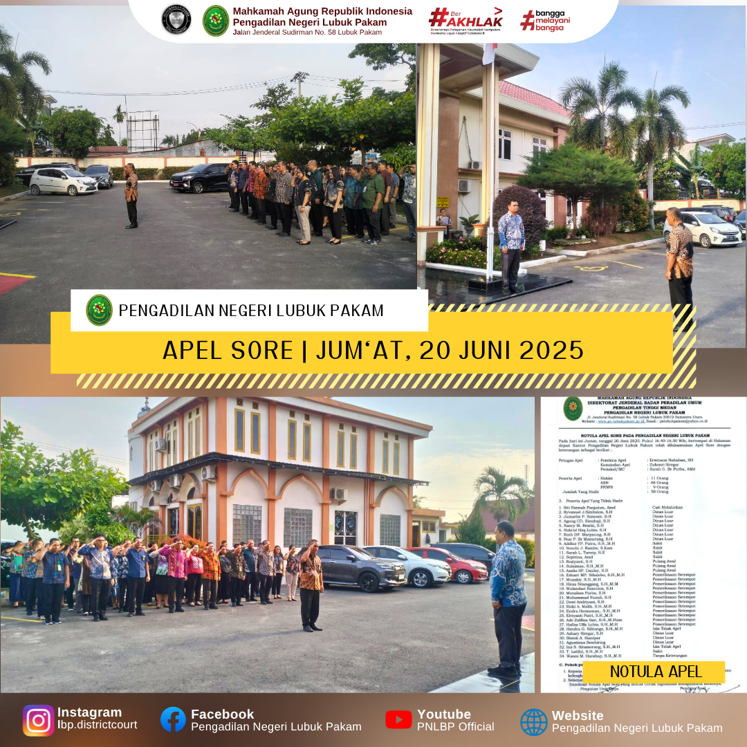 Apel Sore Pengadilan Negeri Lubuk Pakam, Jumat, 20 Juni 2025 ...